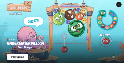 Netflix Cloud Gaming Adds Underwatermelon Fruit Merge - Cloud Dosage